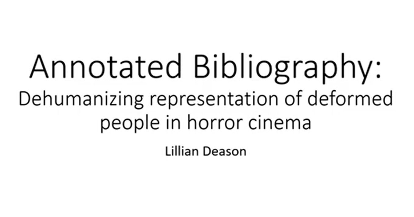 Deason, Lillian “Annotated Bibliography” – Atrium