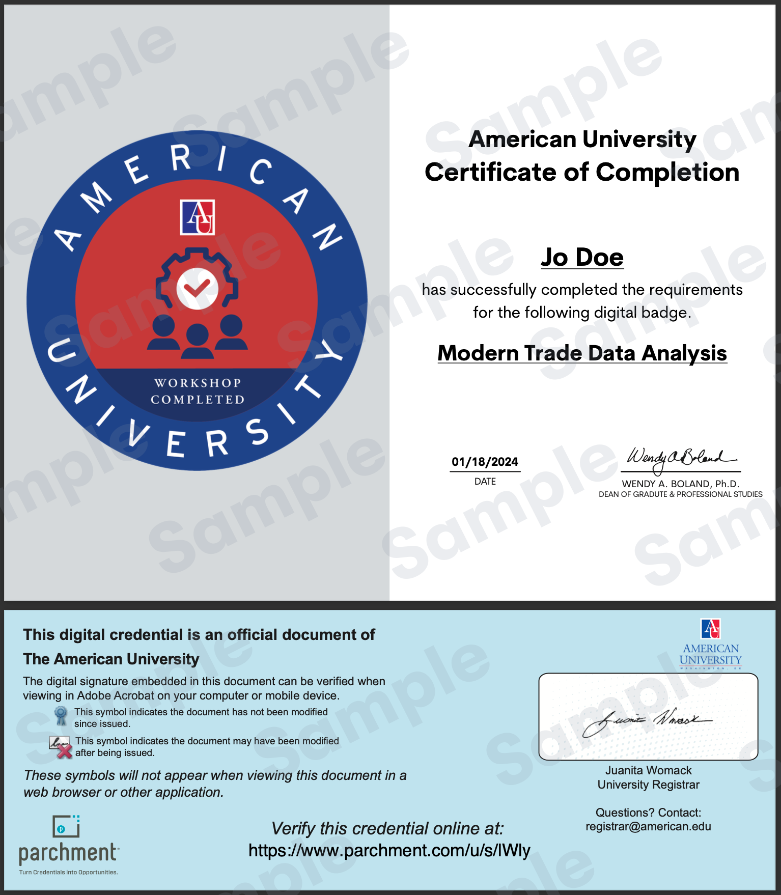 Workshop / Course Certificate – SIS International Trade